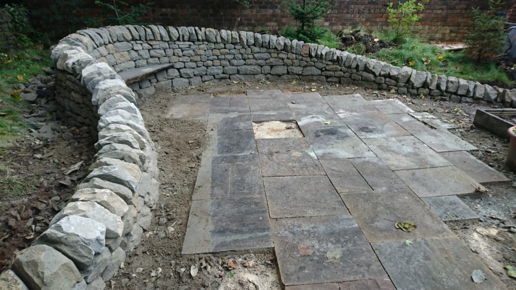Stone Inspired Dry stone bench and wall - Stone Inspired