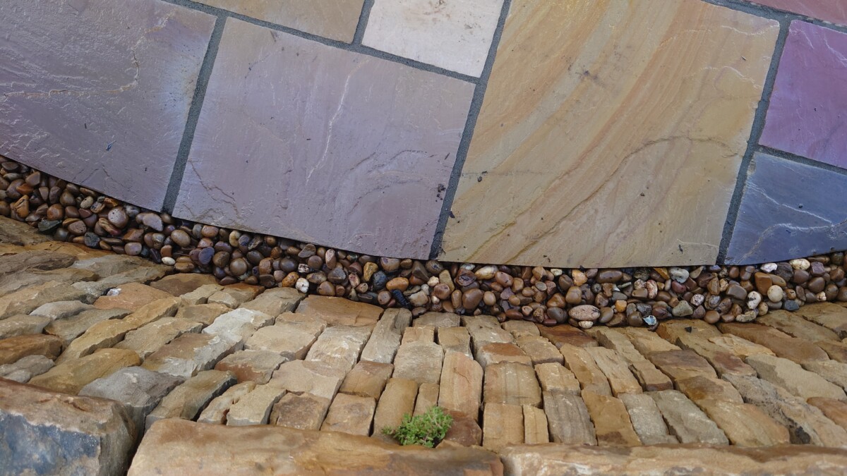 Stone Inspired Curvy garden stone retaining wall and steps - Livingston ...
